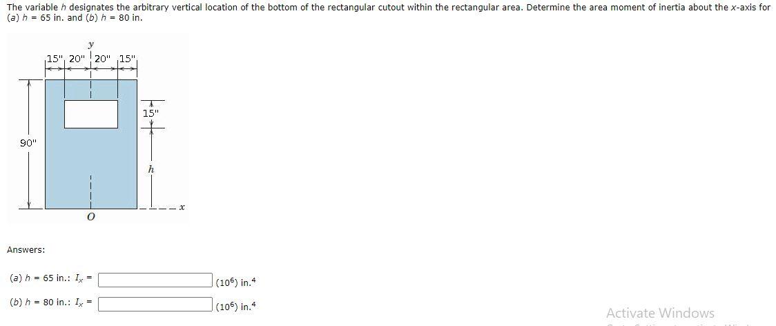Solved The variable h designates the arbitrary vertical | Chegg.com