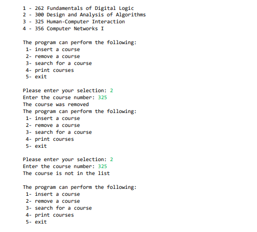 Solved 1 Class Course That Includes Three Instance 