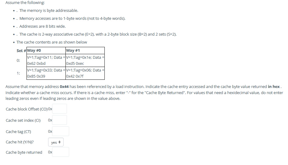Solved Assume the following: - The memory is byte | Chegg.com