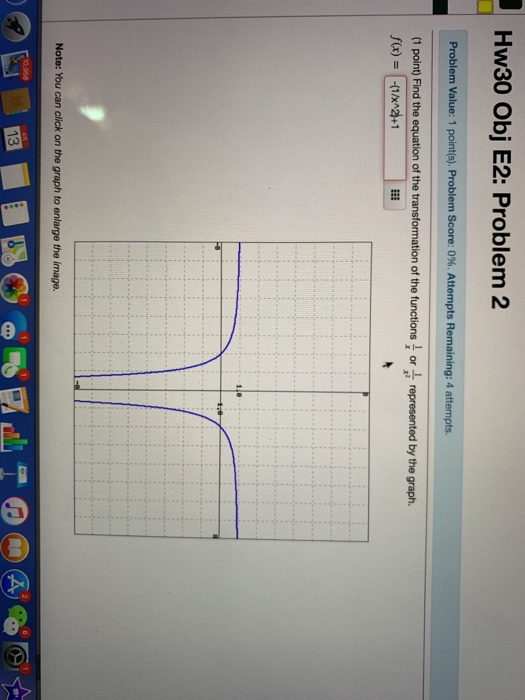 Solved Hw30 Obj E2: Problem 2 : 4 f(x) -(1/x 2+1 | Chegg.com Solved Hw30 Obj E2: Problem 2 : 4 f(x) -(1/x 2+1 | Chegg.com