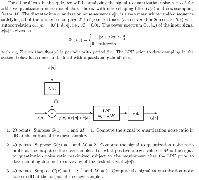 Solved For all problems in this quiz, we will be analyzing | Chegg.com