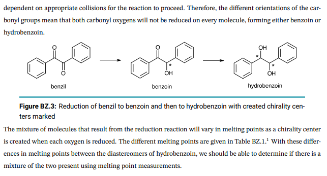 Solved Reduction of Benzil to Benzoin Organic molecules | Chegg.com