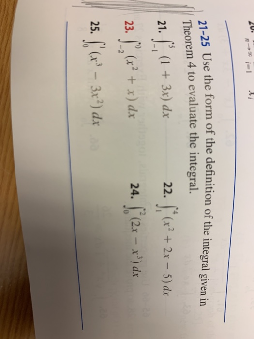 Solved 20. Xi 21-25 Use the form of the definition of the | Chegg.com