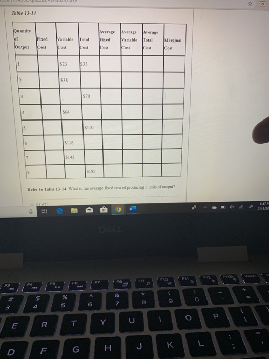 Solved LCV424キフUと3/ LOR Table 13-14 Quantity Average Average | Chegg.com