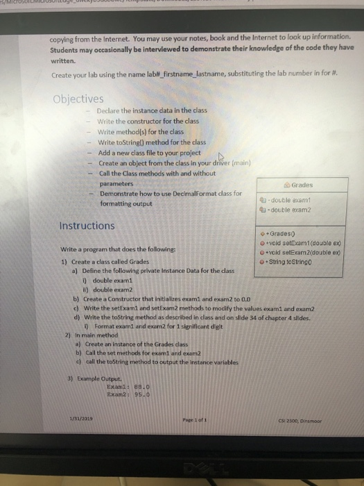 Solved copying from the Internet. You may use your notes, | Chegg.com