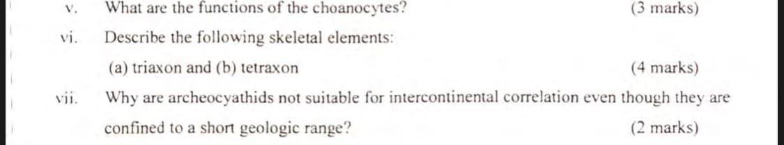 Solved What are the functions of the choanocytes? (3 marks) | Chegg.com