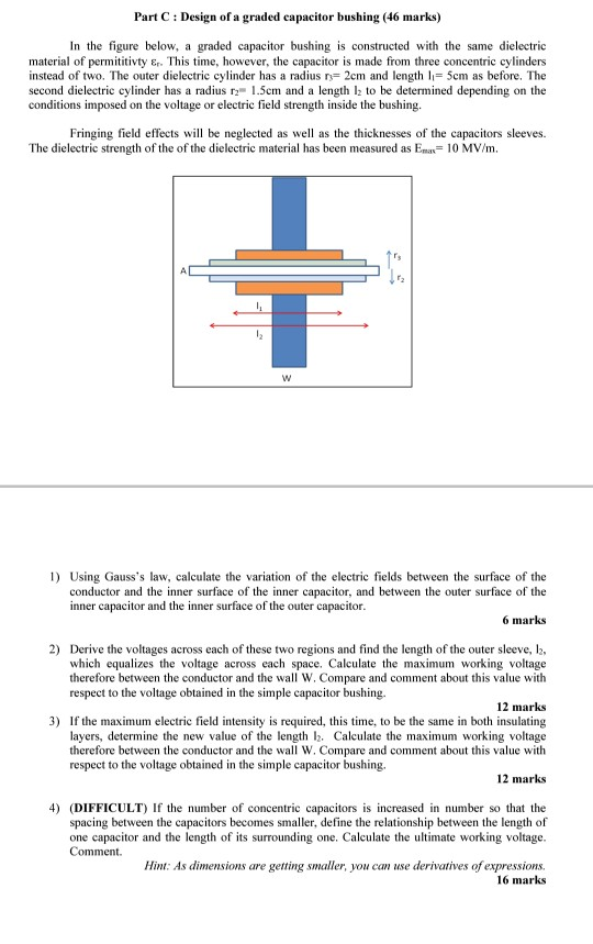 Solved In the figure below, a graded capacitor | Chegg.com