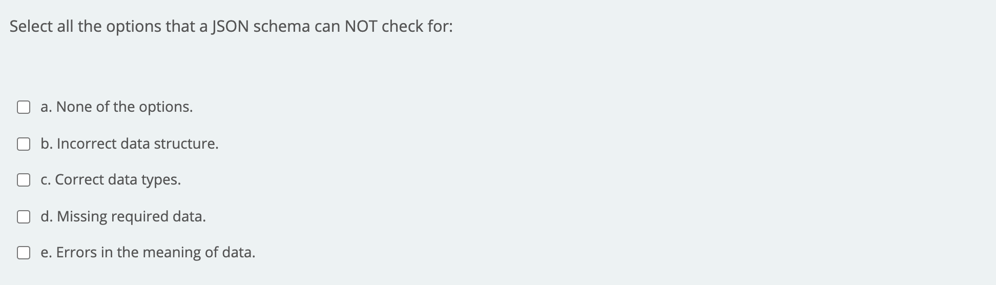 Solved JSON Schema defines the following basic types: a. | Chegg.com
