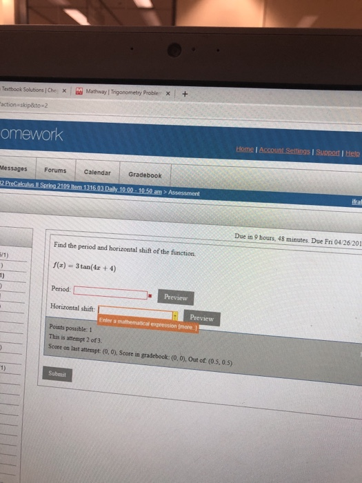 Solved x Mathway | Trigonometry Probler x Tesxtbook | Chegg.com