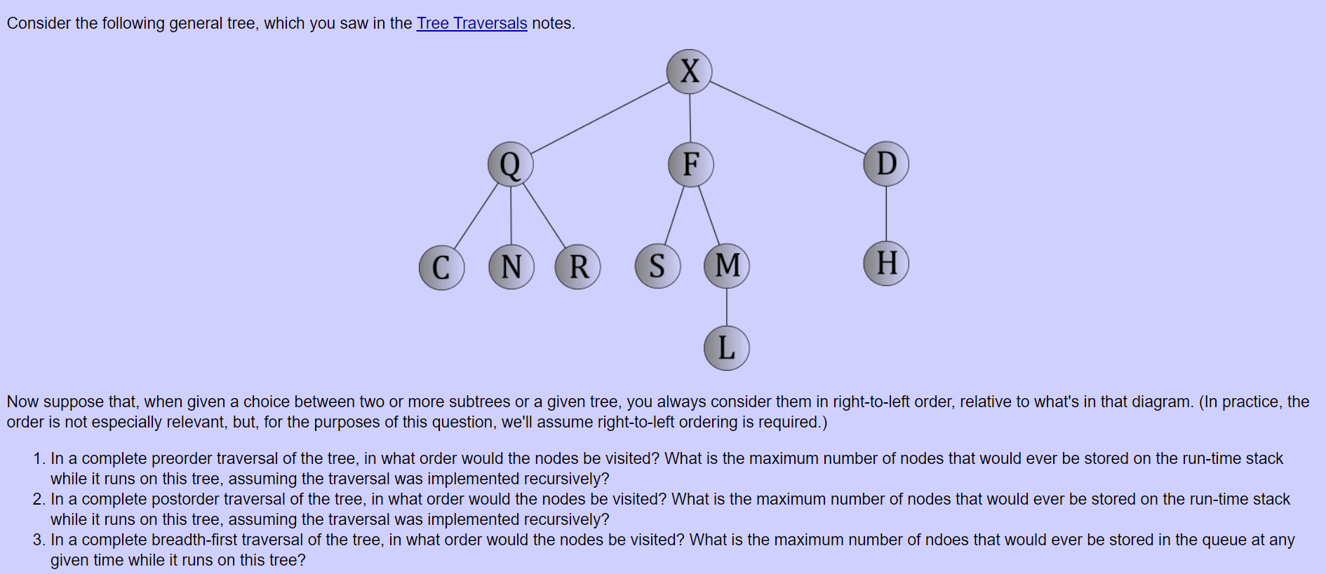 Solved Consider the following general tree, which you saw in | Chegg.com