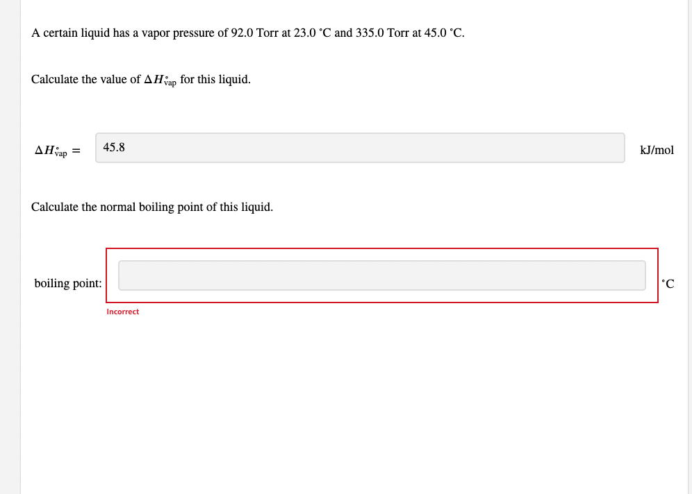 Solved A certain substance has a heat of vaporization of | Chegg.com
