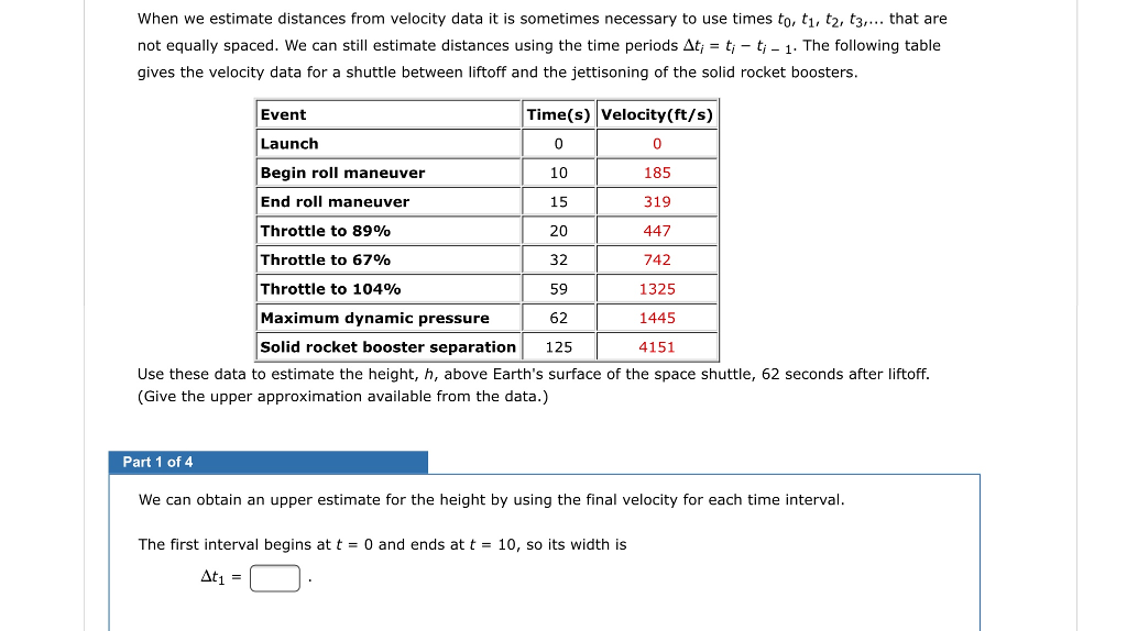 Solved When we estimate distances from velocity data it is | Chegg.com