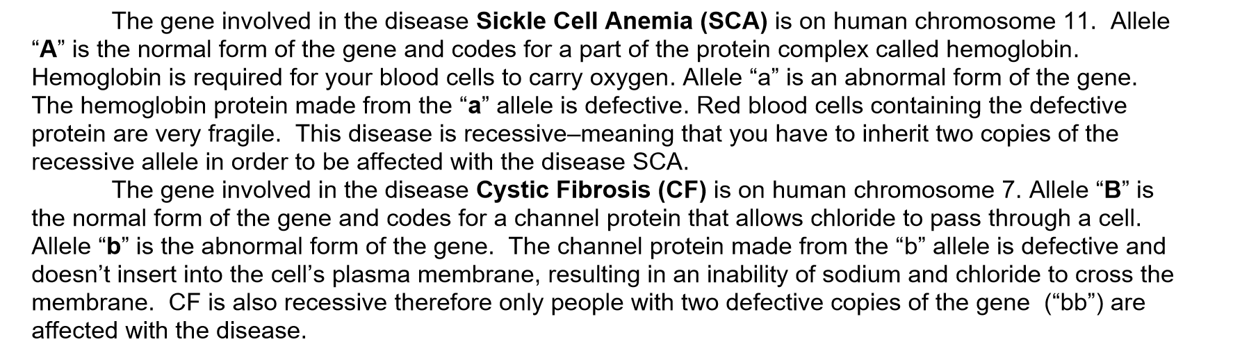 Solved The gene involved in the disease Sickle Cell Anemia | Chegg.com