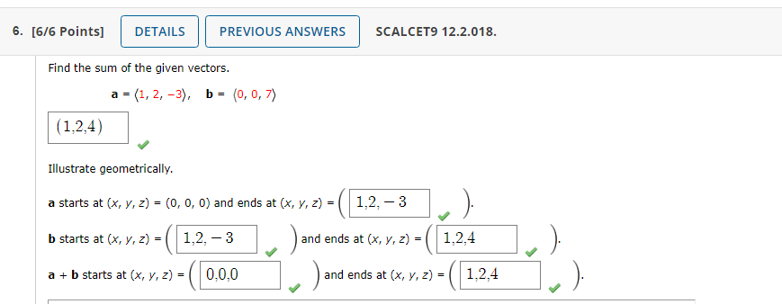 Solved Find the sum of the given vectors. | Chegg.com