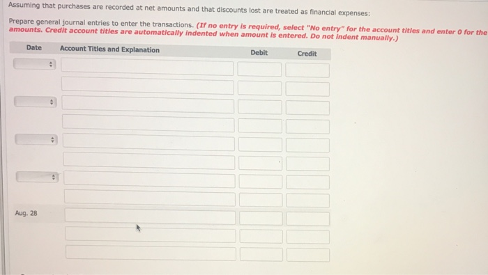 Solved Assuming that purchases are recorded at net amounts | Chegg.com