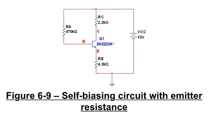 Solved K. For the self-biasing circuit with emitter | Chegg.com