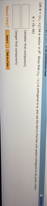 Solved Let v - (V1, v2) be a vector in R2. Show that (v2, | Chegg.com