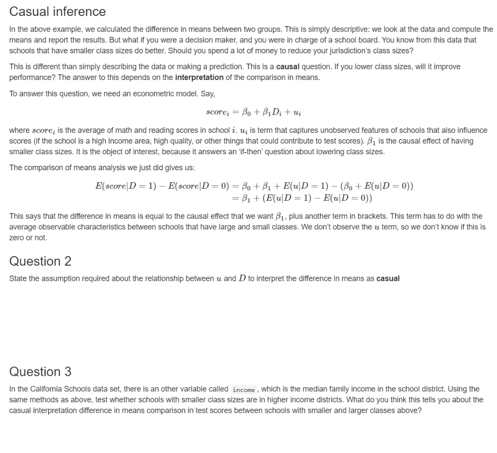 Casual inference In the above example, we calculated | Chegg.com