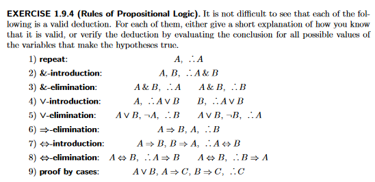 Solved EXERCISE 1.9.4 (Rules of Propositional Logic). It is | Chegg.com