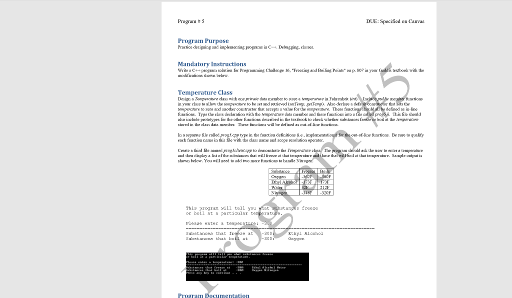 Solved Program #5 DUE: Specified on Canvas Program Purpose | Chegg.com