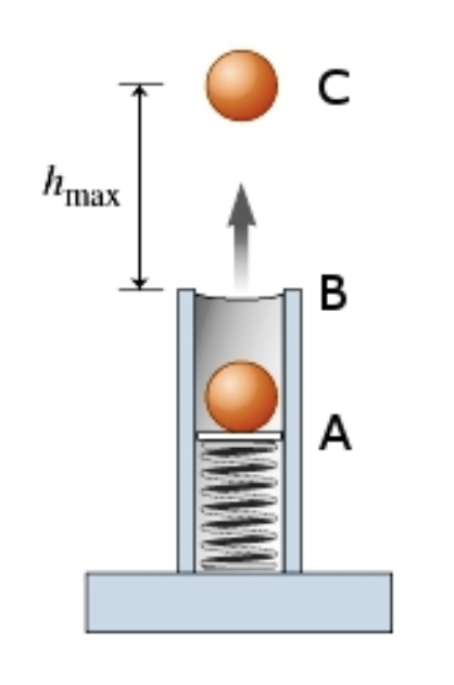 Solved The figure shows a ball being launched vertically by | Chegg.com