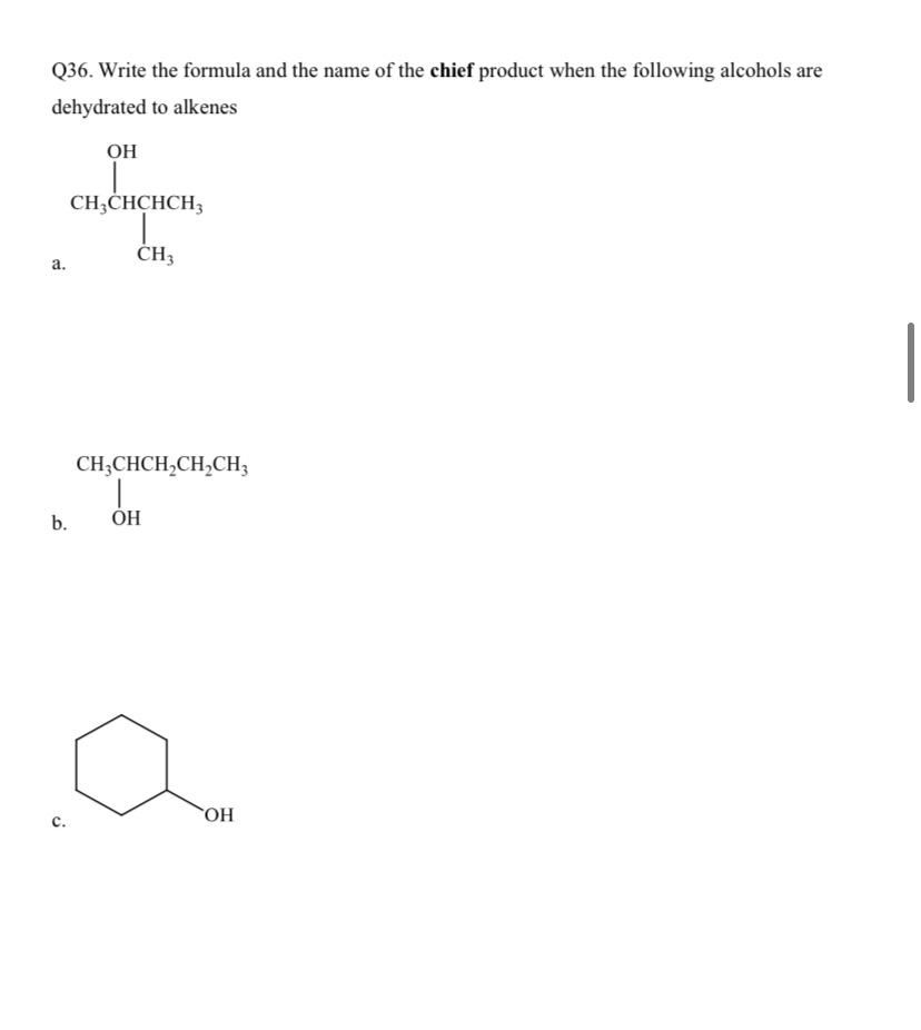 Solved Q36. Write the formula and the name of the chief | Chegg.com