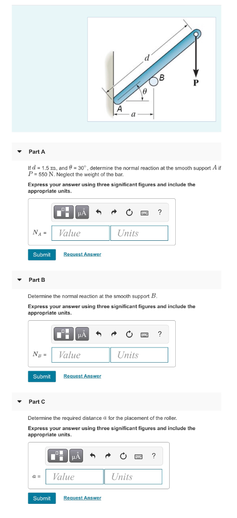 Solved Part A Lf D 1 5 M And θ 30° Determine The Normal