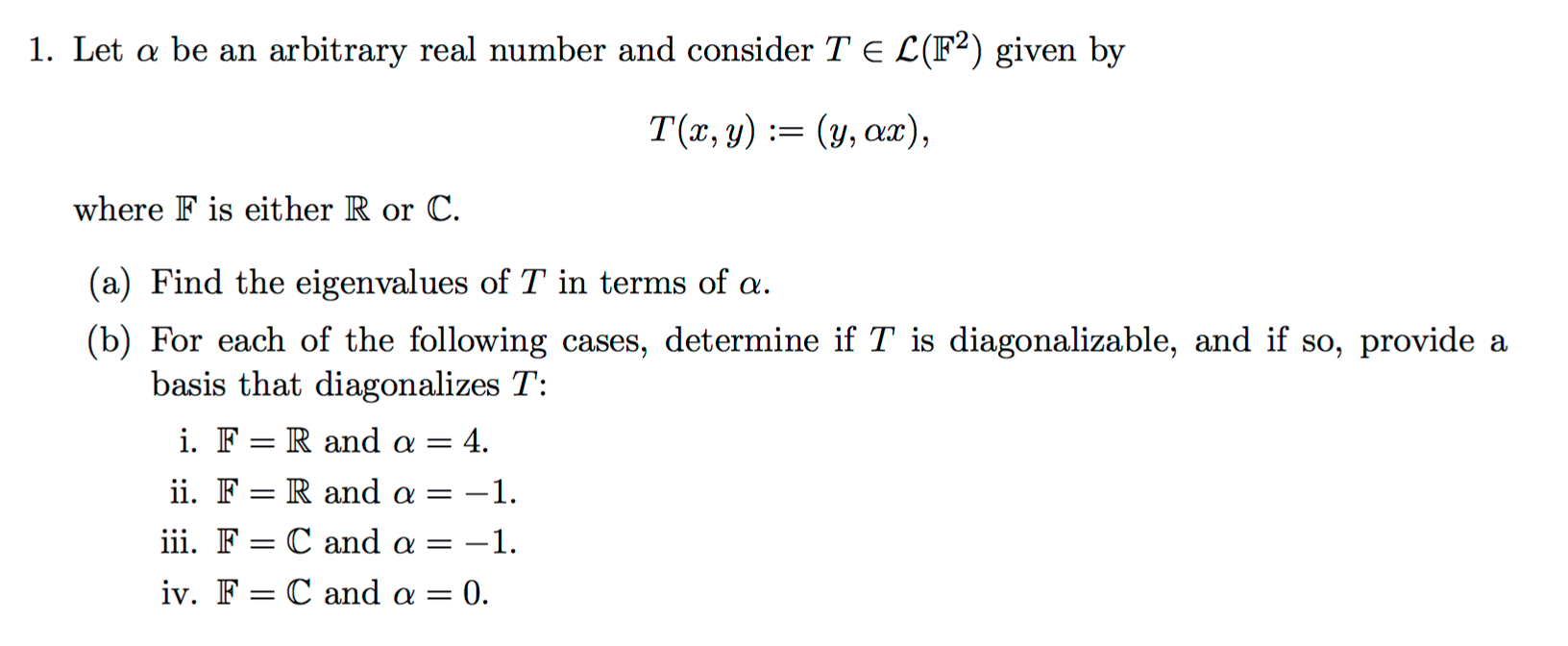 Solved 1. Let a be an arbitrary real number and consider | Chegg.com