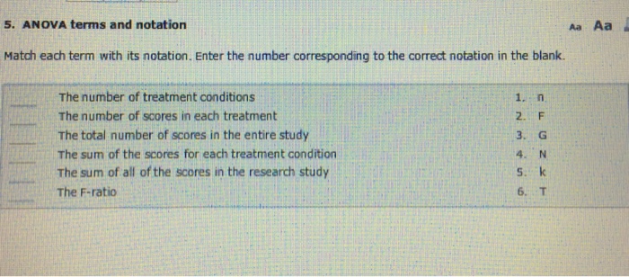 Solved Match each term with its notation. Enter the number | Chegg.com