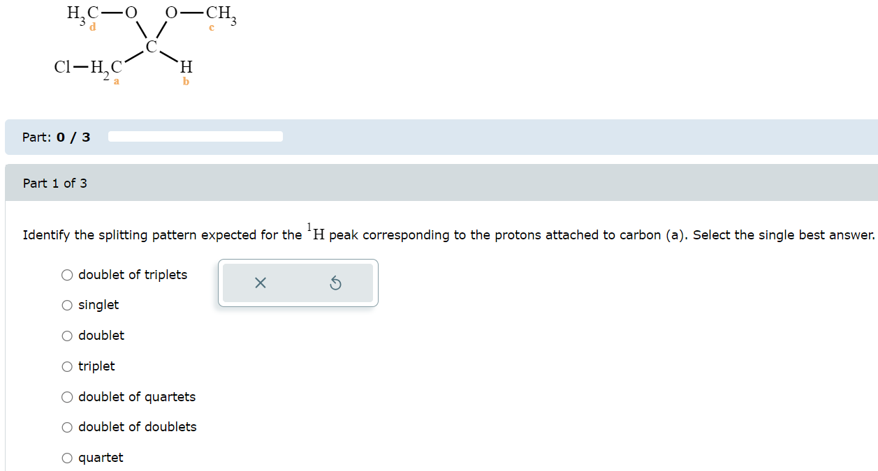 Solved Please answer the 3 ﻿part question for carbons A, ﻿B, | Chegg.com