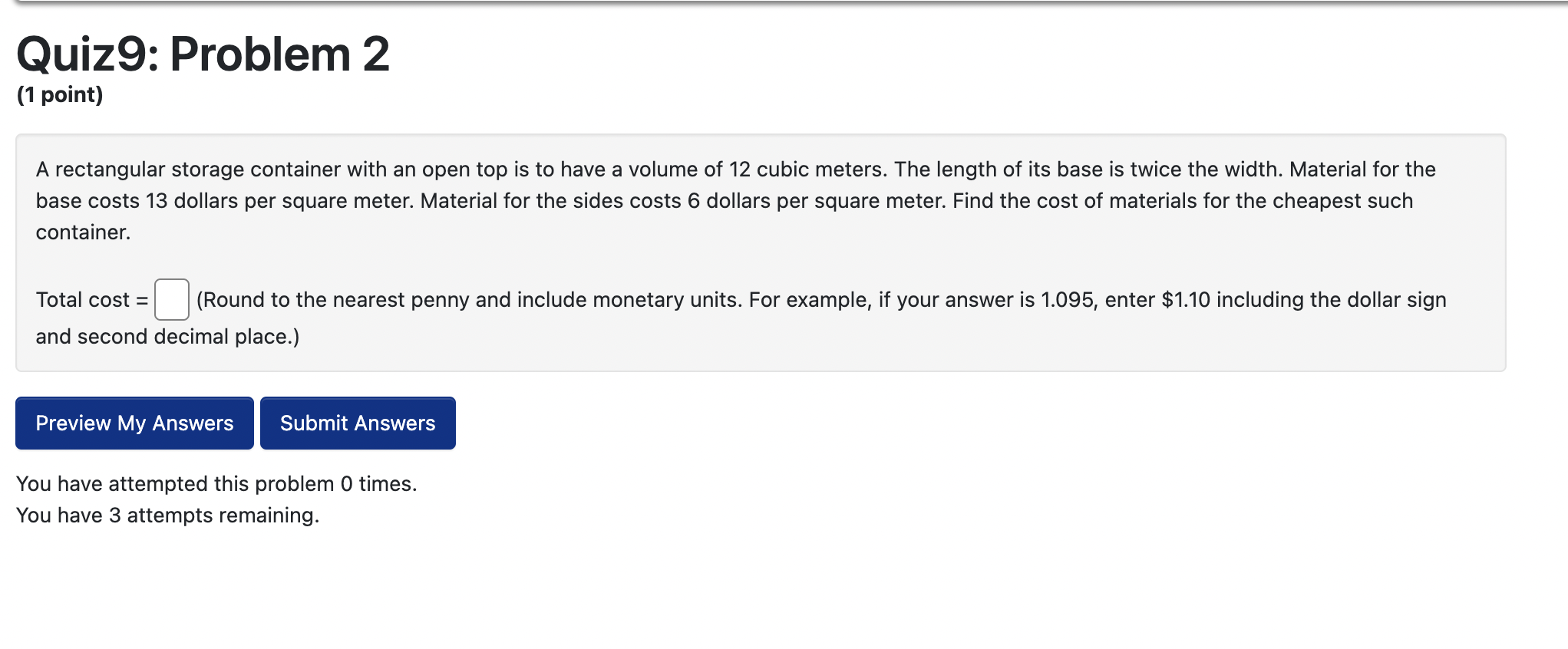 Solved A rectangular storage container with an open top is | Chegg.com