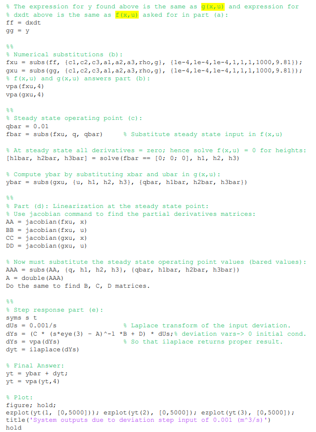 Problem 3 Derivation And Linearization Of System