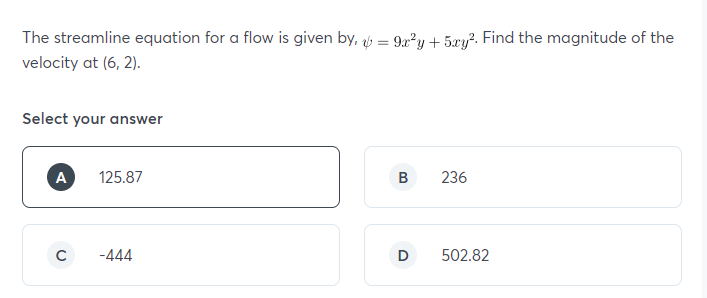 Solved The streamline equation for a flow is given by, v = | Chegg.com