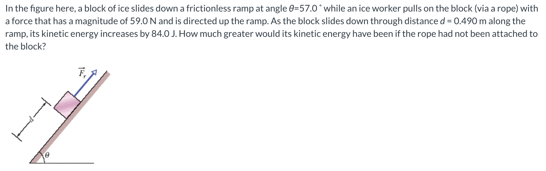 Solved In the figure here, a block of ice slides down a | Chegg.com