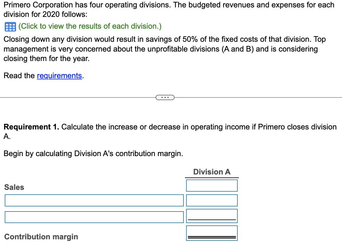 Solved Requirements 1. Calculate the increase or decrease in | Chegg.com