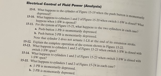 Solved Electrical Control of Fluid Power (Analysis) 15-9. | Chegg.com