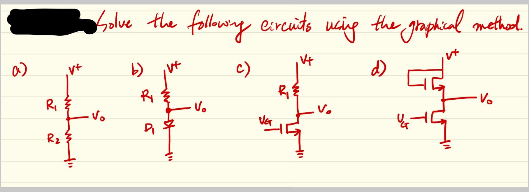 Solved Solve the following circuits wing the graphical | Chegg.com