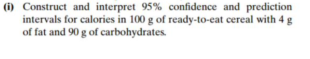 Solved 8. Breakfast Cereal A nutritionist wants to model the | Chegg.com