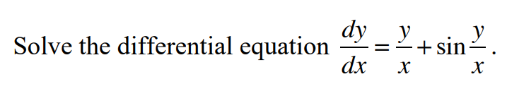 Solved y Solve the differential equation dy dx =>+sin. х X | Chegg.com