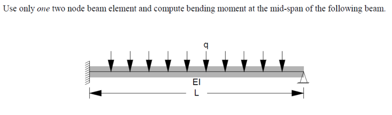 Solved Use only one two node beam element and compute | Chegg.com