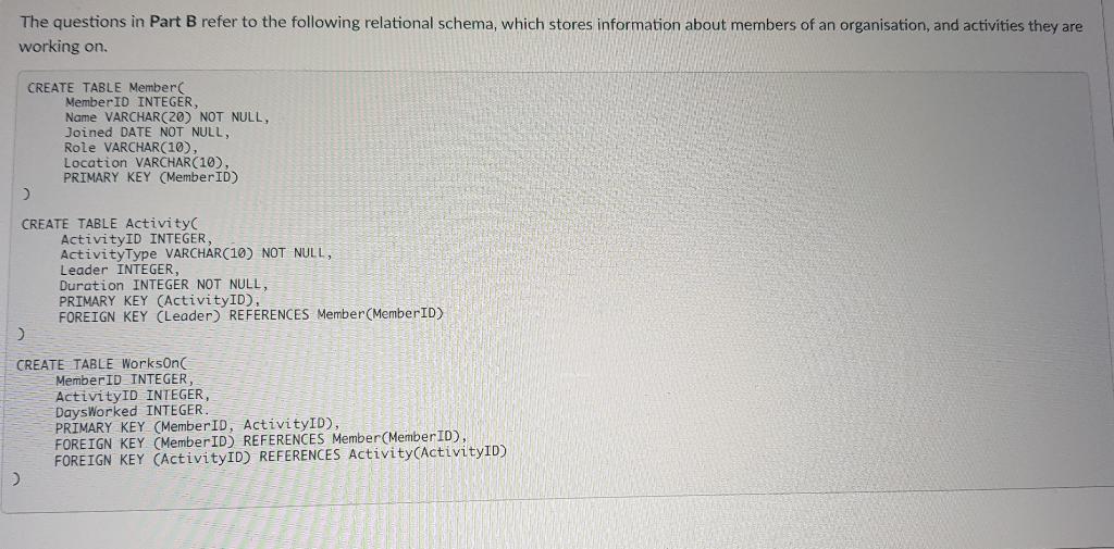 Solved The questions in Part B refer to the following | Chegg.com
