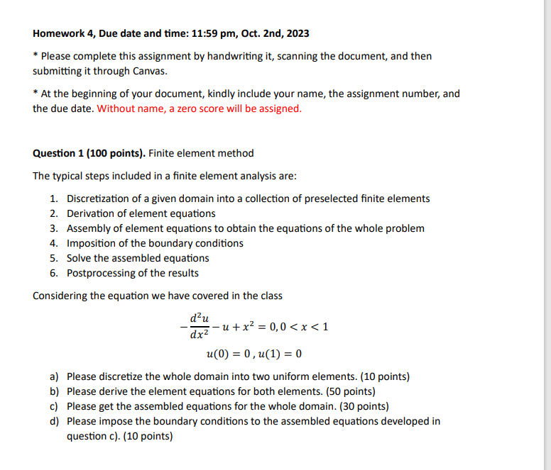 Solved Homework 4, Due date and time: 11:59 pm, Oct. 2nd, | Chegg.com