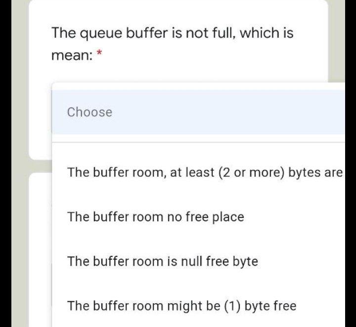 Solved The queue buffer is not full, which is mean: Choose | Chegg.com