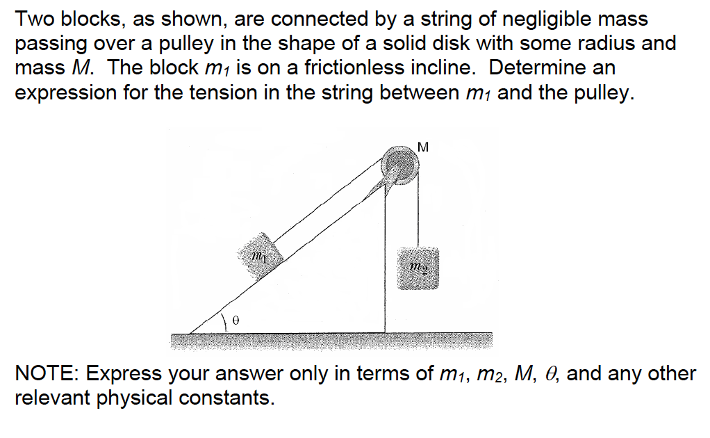 Solved Two blocks, as shown, are connected by a string of | Chegg.com