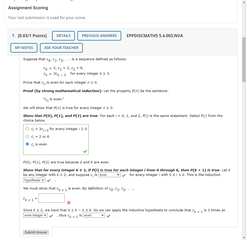 Solved Assignment Scoring Your last submission is used for | Chegg.com