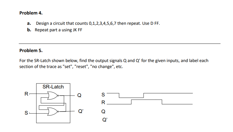 Solved Problem 4. a. Design a circuit that counts | Chegg.com