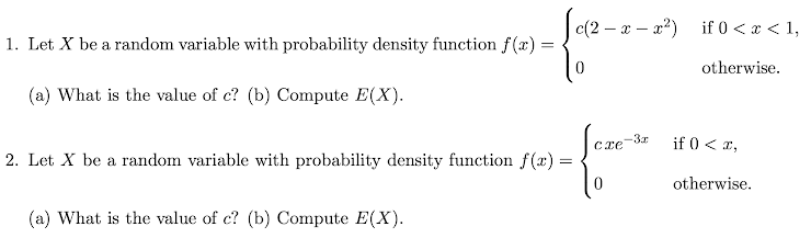 Solved 1. Let X be a random variable with probability | Chegg.com