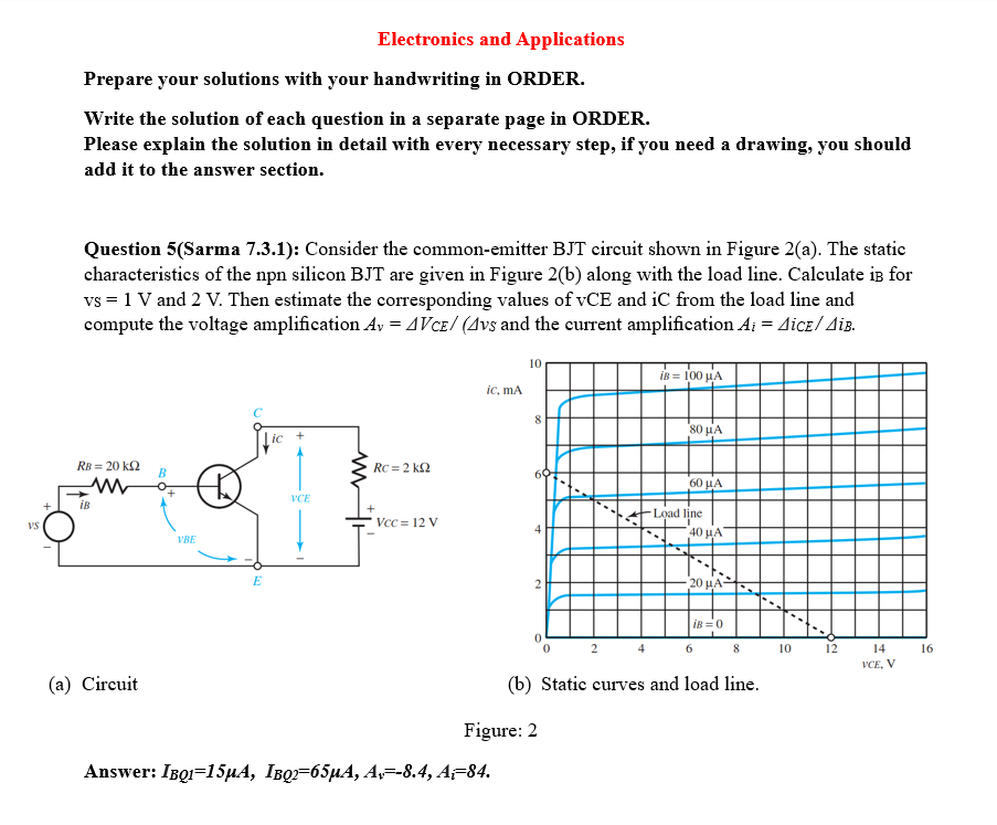 Solved Electronics and Applications Prepare your solutions | Chegg.com