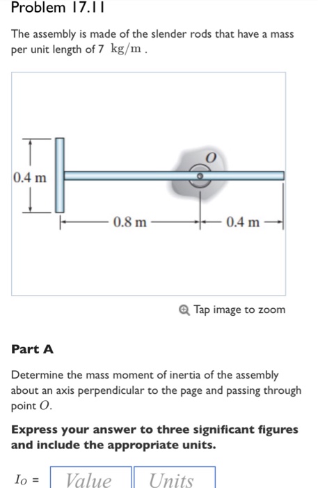 Solved The assembly is made of the slender rods that have a | Chegg.com