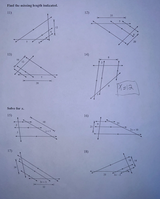 Solved Find the missing length indicated. 11) 12) 35 20 13) | Chegg.com